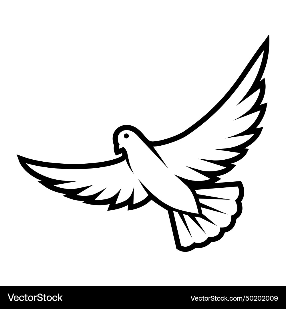 Stylized dove image of wild bird Royalty Free Vector Image