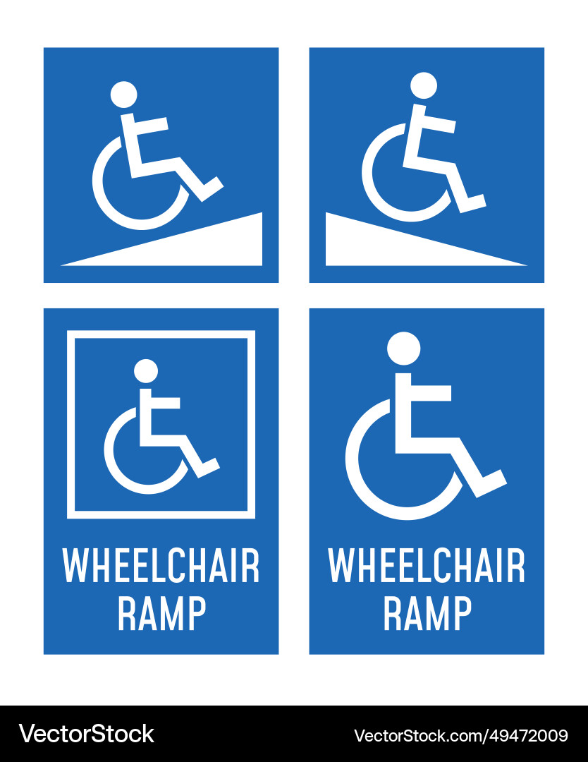 Wheelchair ramp sign platform for disability Vector Image