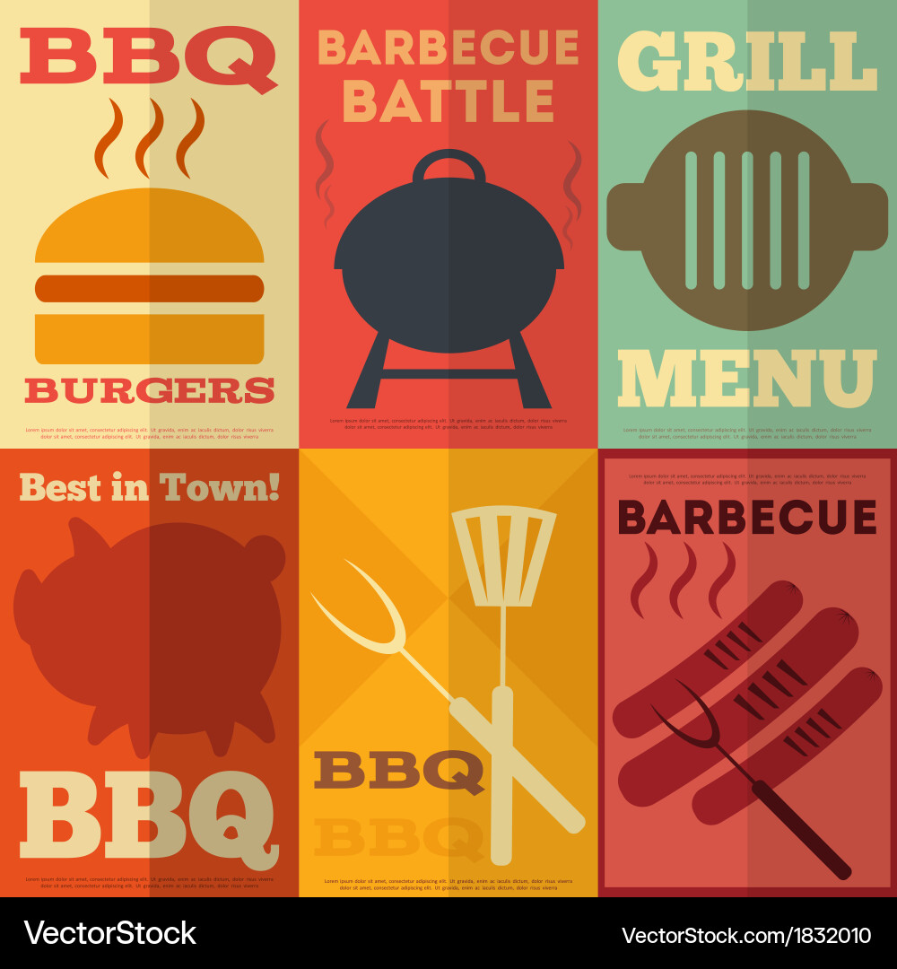 Barbecue posters Royalty Free Vector Image - VectorStock
