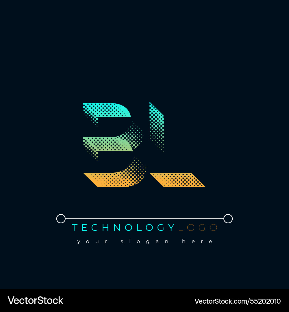 Bl abstract letter Royalty Free Vector Image - VectorStock