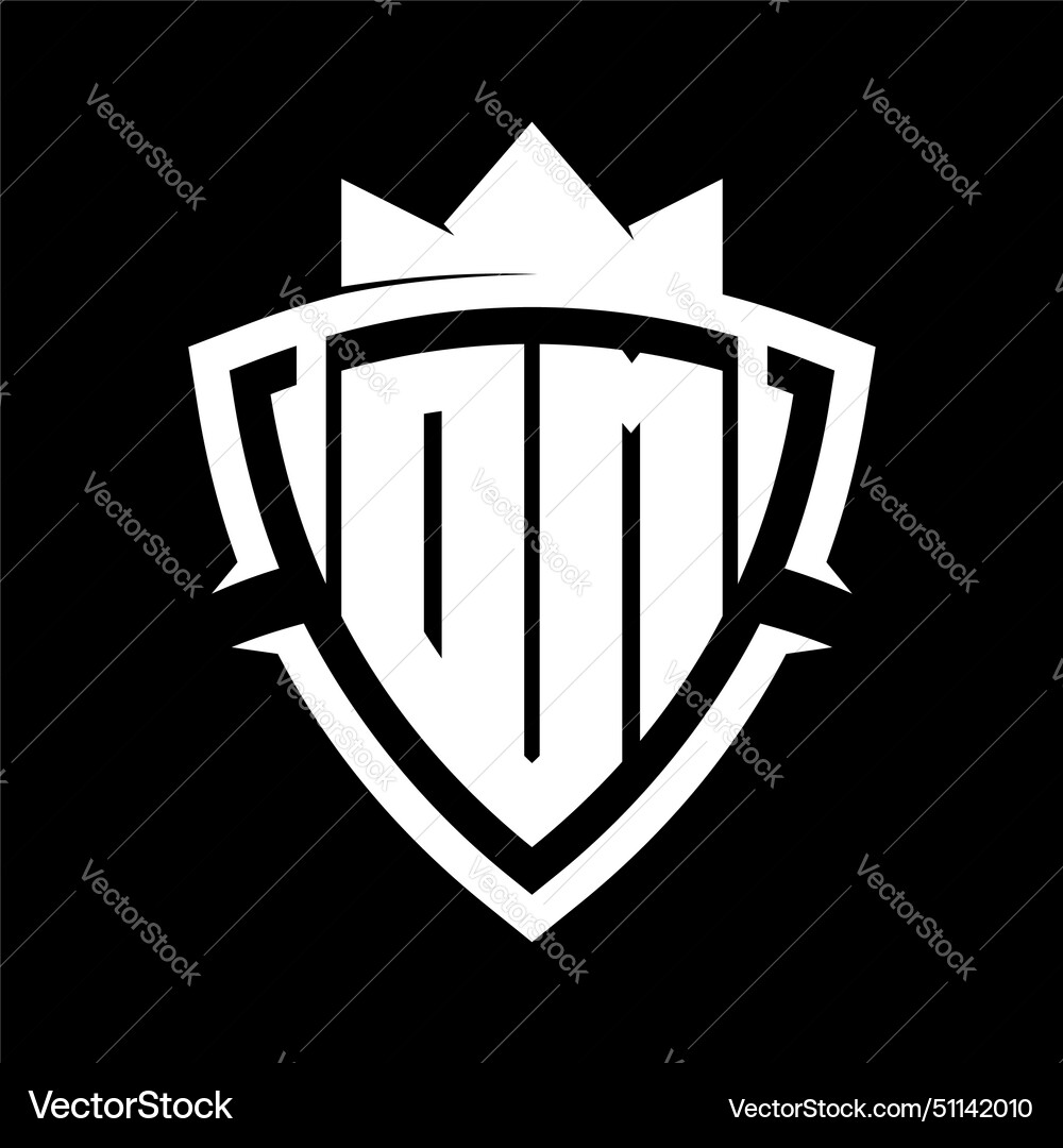 Dm letter monogram with triangle curve shield Vector Image