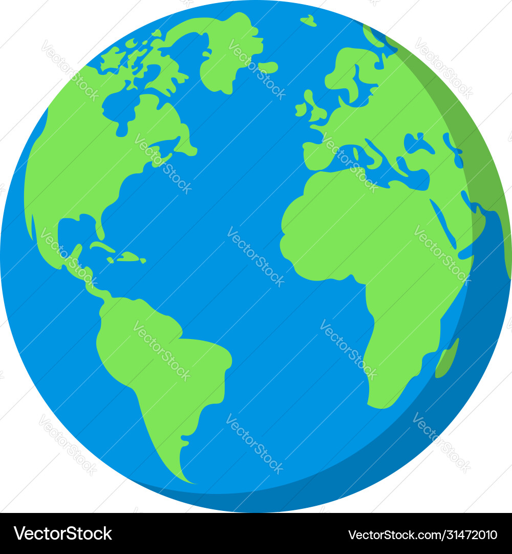 Flat planet earth icon Royalty Free Vector Image