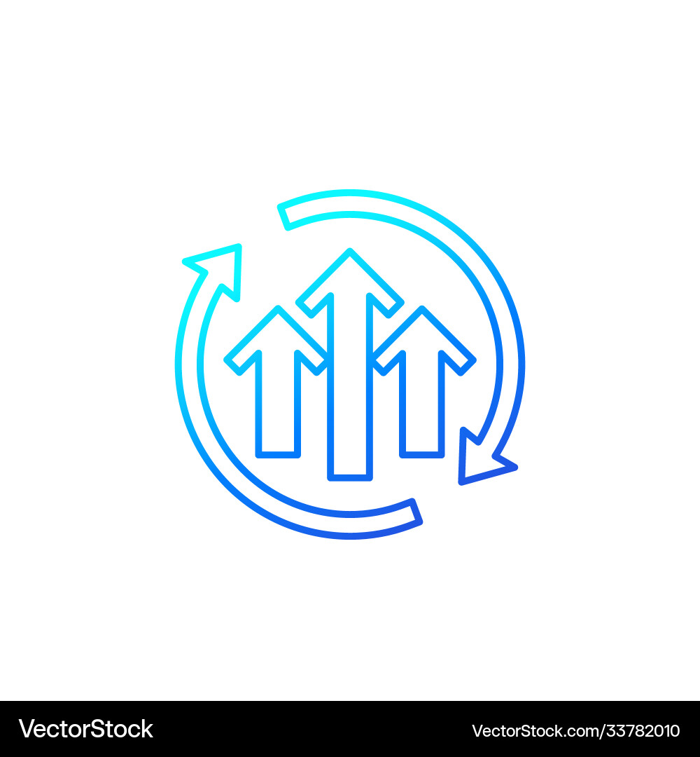 Growth cycle icon line Royalty Free Vector Image