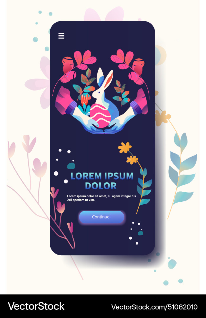 Happy easter greeting card human hands holding Vector Image