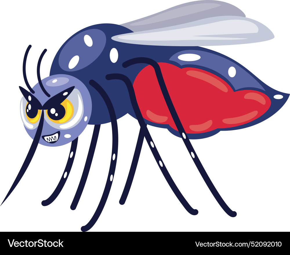 Mosquito insect angry cartoon Royalty Free Vector Image