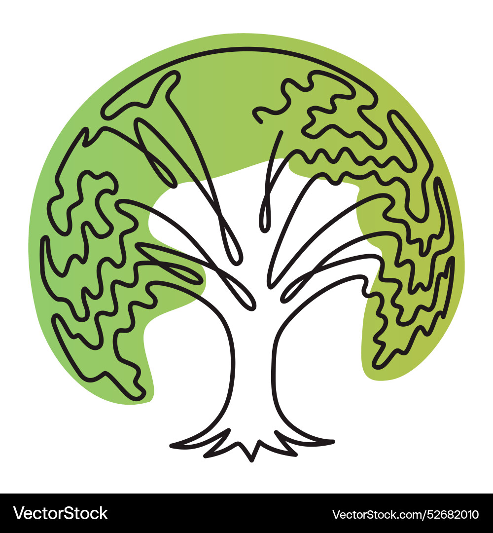 One line eco world single drawing Royalty Free Vector Image