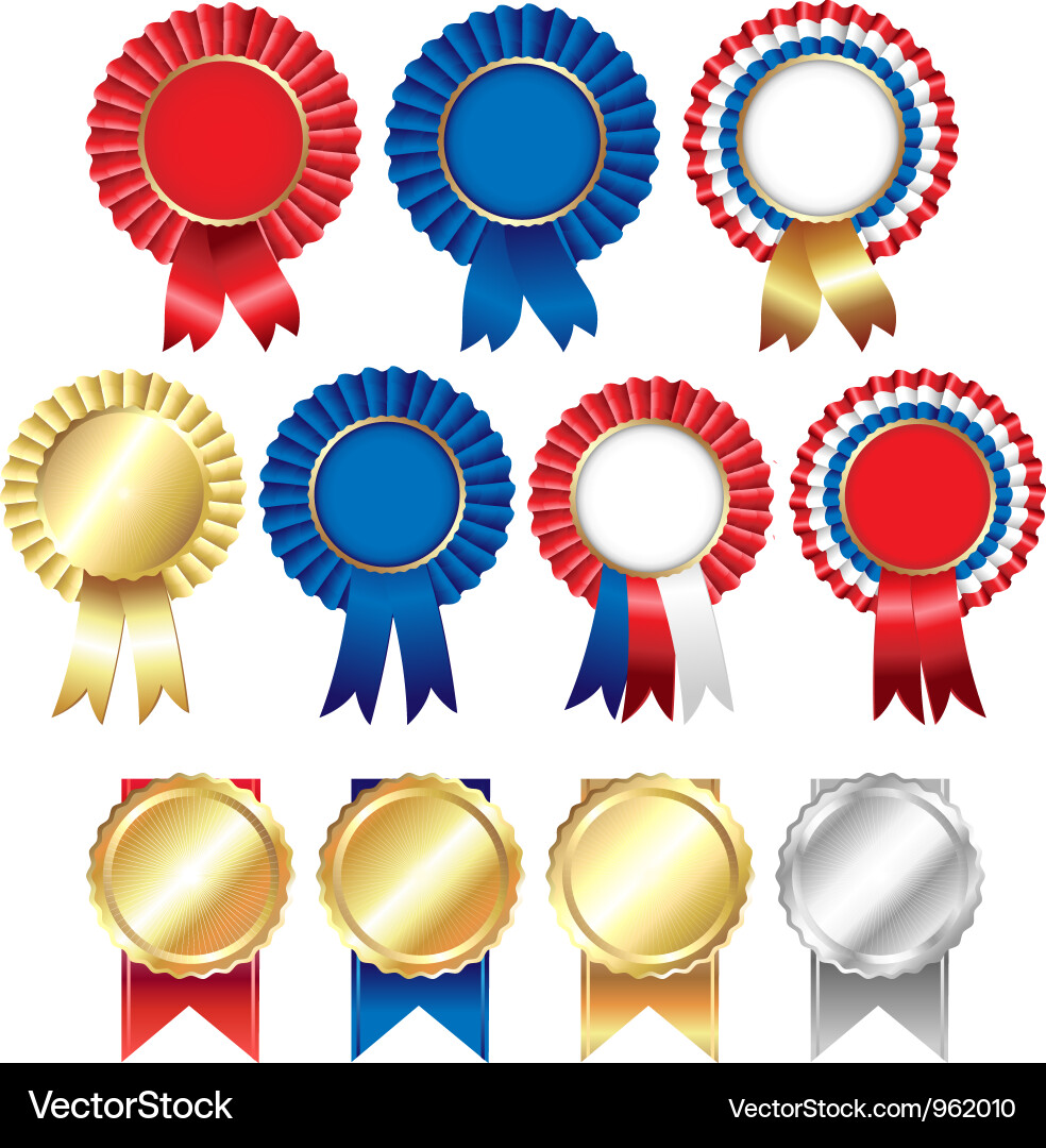 Rosette ribbons Royalty Free Vector Image - VectorStock