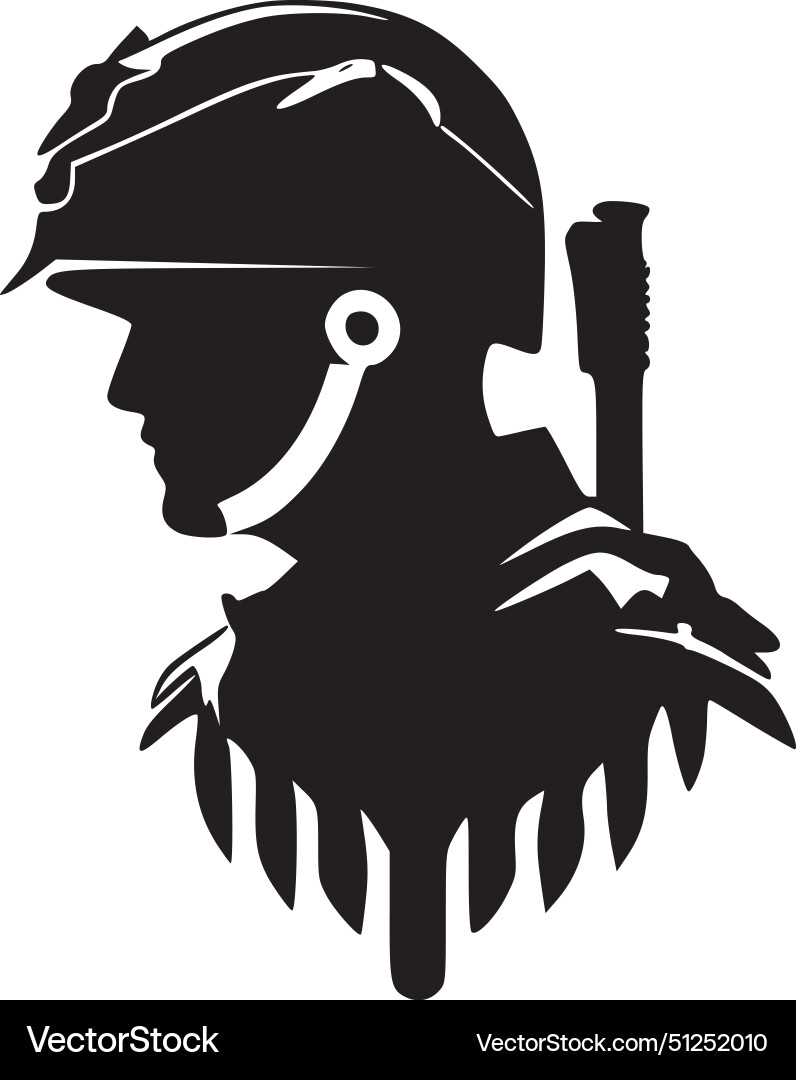Soldier - minimalist and flat logo Royalty Free Vector Image