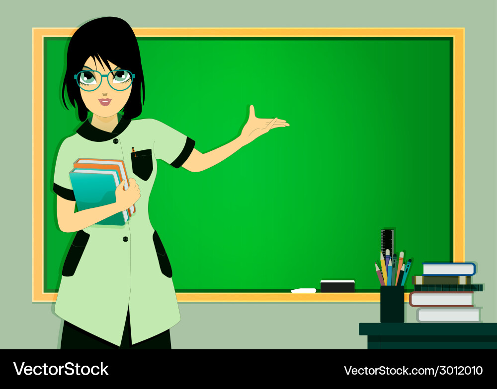 Teacher in class Royalty Free Vector Image - VectorStock