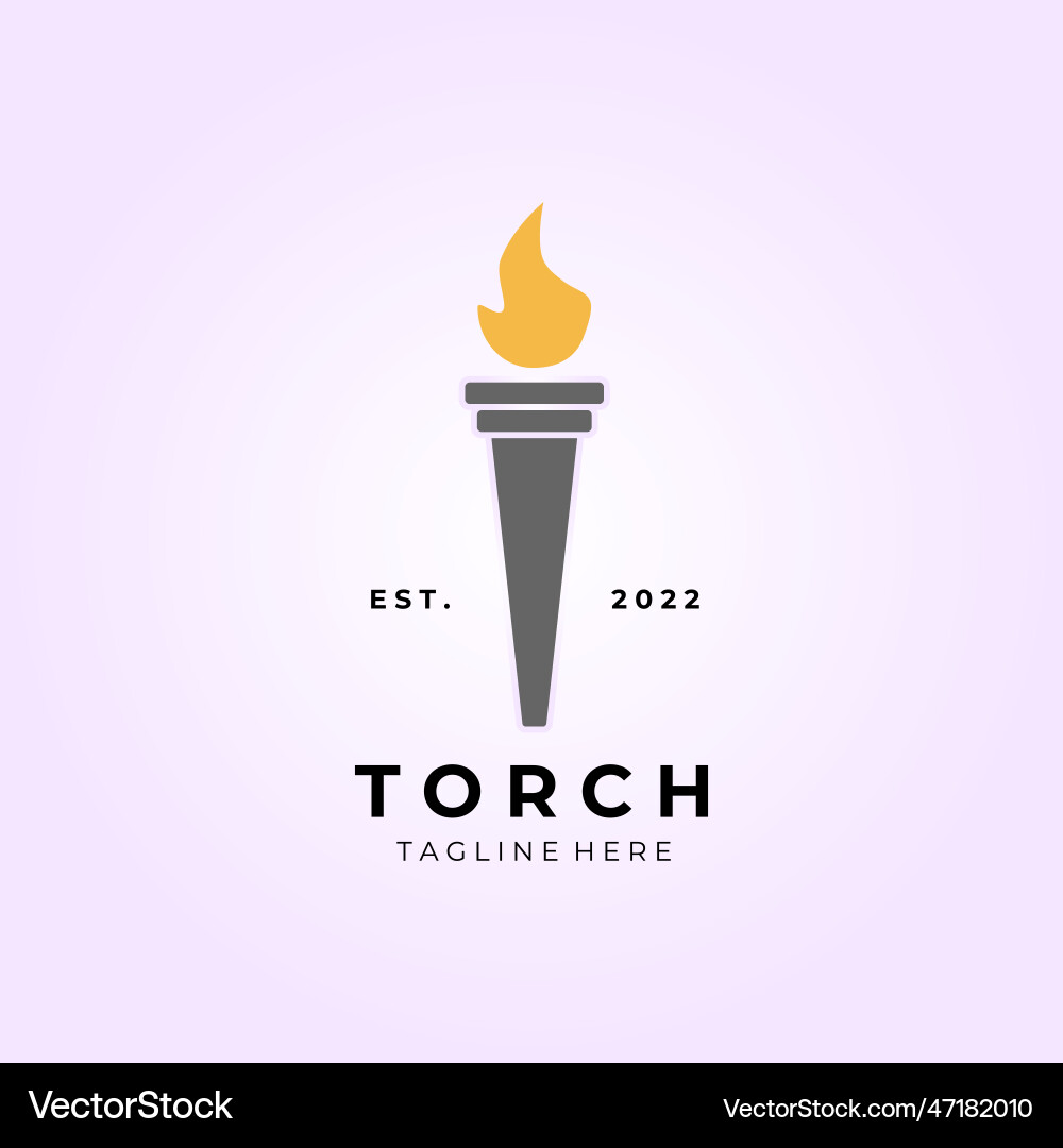 Torch fire logo creative design Royalty Free Vector Image