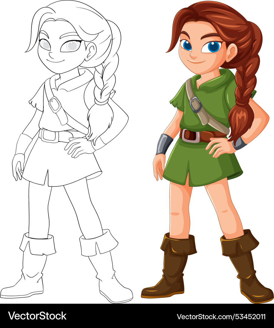 A confident archer pair Royalty Free Vector Image