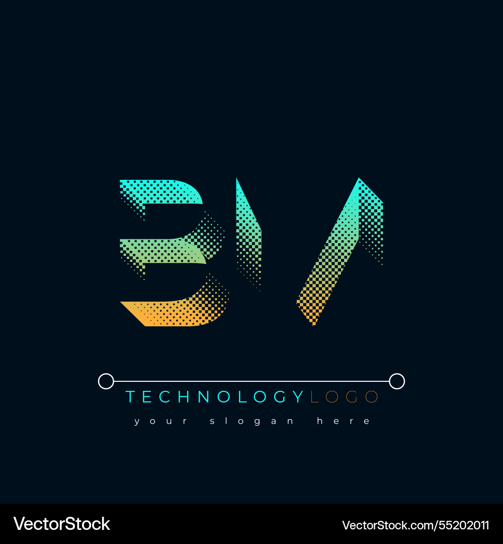 Bm abstract letter Royalty Free Vector Image - VectorStock