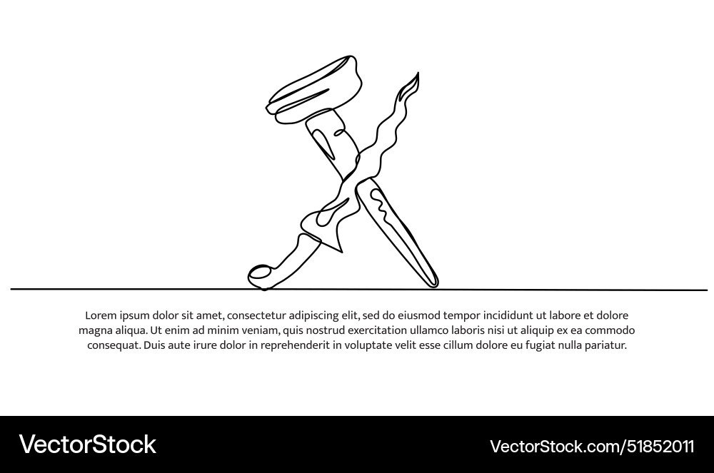 Continuous one line design of keris Royalty Free Vector