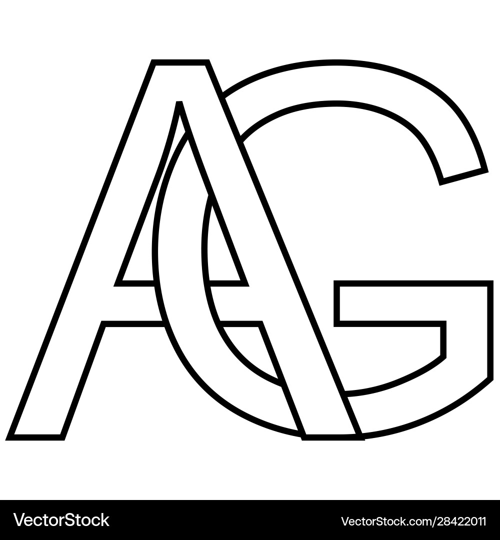 Logo icon ag sign two interlaced letters a g Vector Image