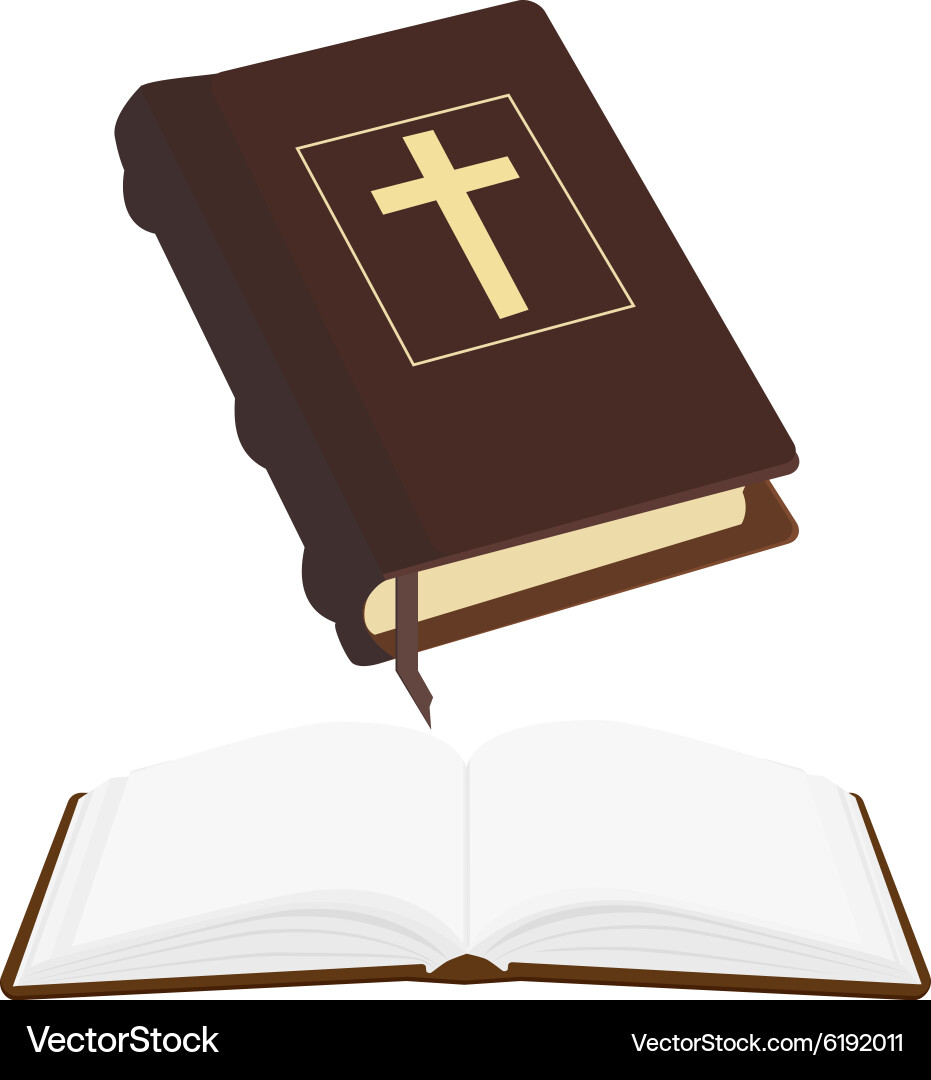 Opened and closed bible Royalty Free Vector Image
