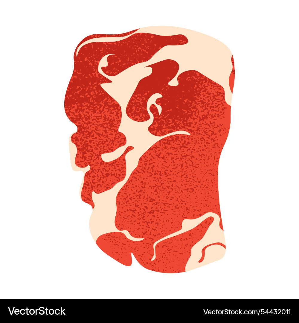 Raw beefsteak cut cartoon beef meat fillet Vector Image