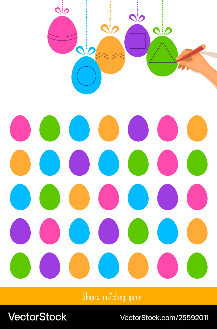 Shapes matching game Royalty Free Vector Image