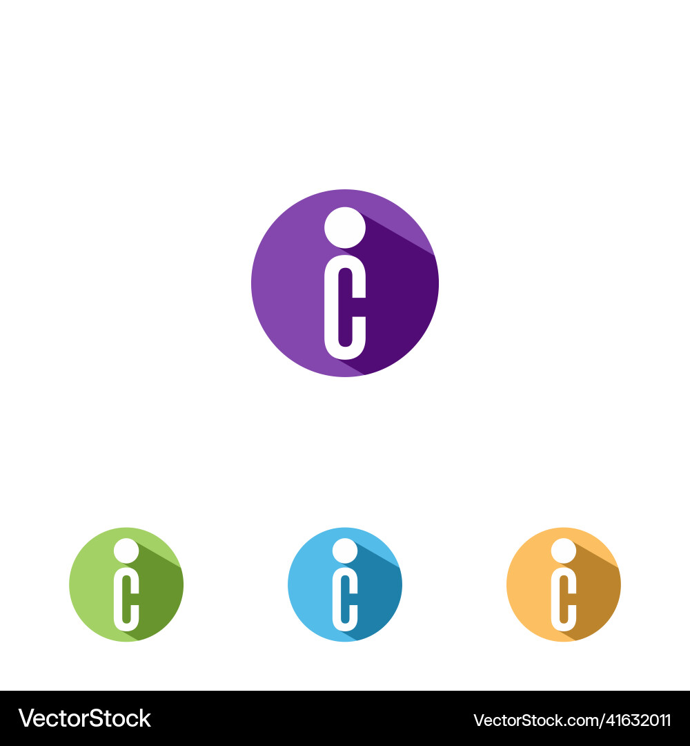 Simple letter ic logo design template Royalty Free Vector