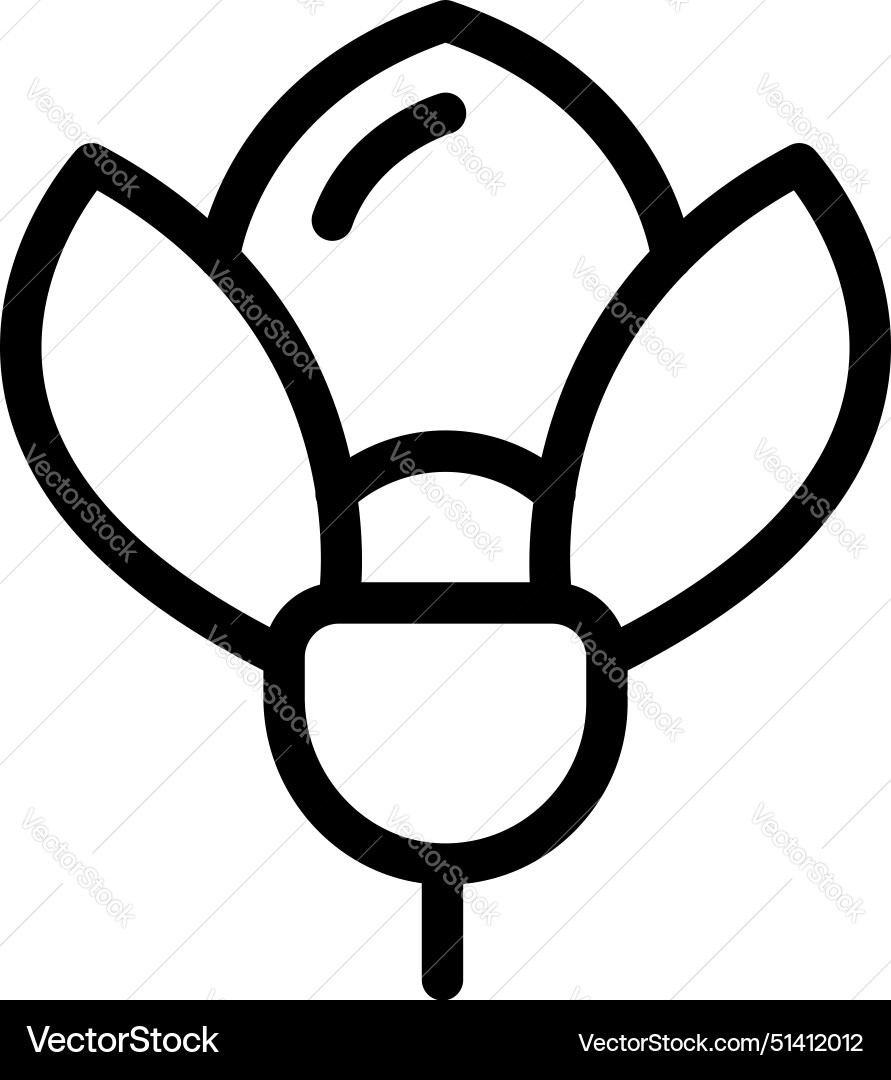 Black and white crocus flower icon Royalty Free Vector Image