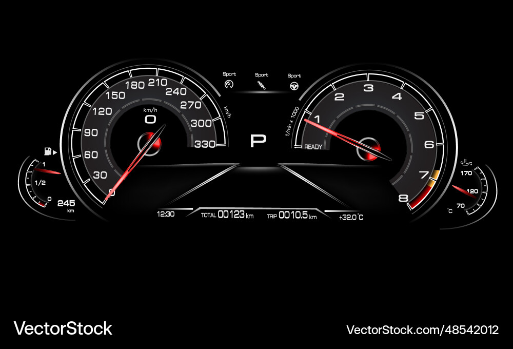 Car dashboard speedmeter technology design modern Vector Image