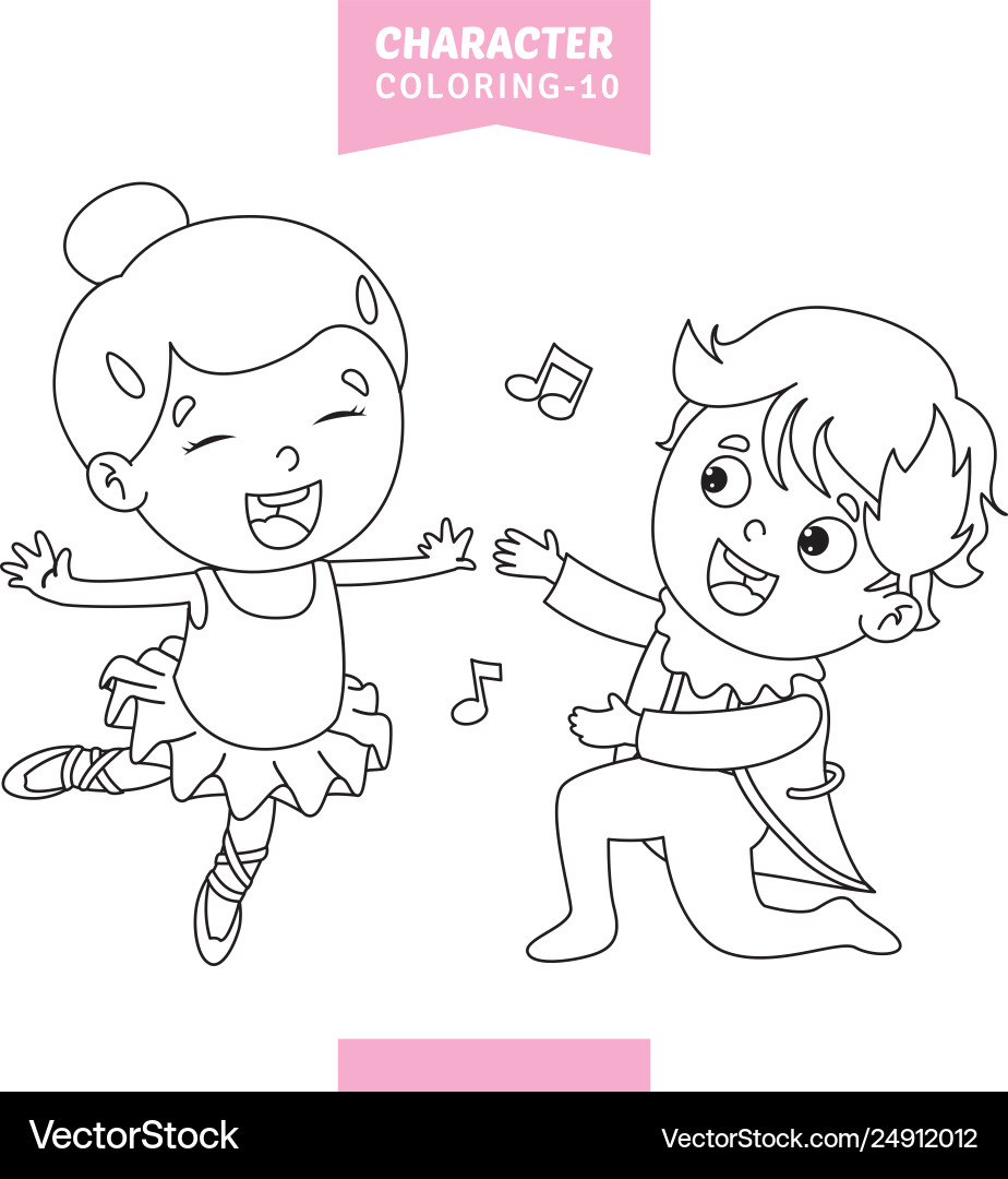 Character coloring page Royalty Free Vector Image