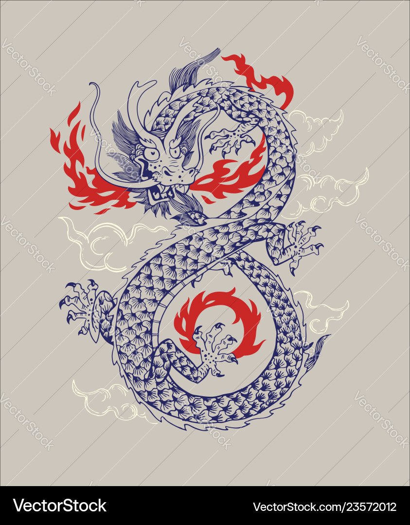 Chinese traditional dragon Royalty Free Vector Image