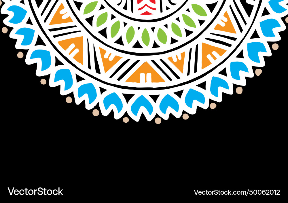 Color abstract alpona flower design Royalty Free Vector