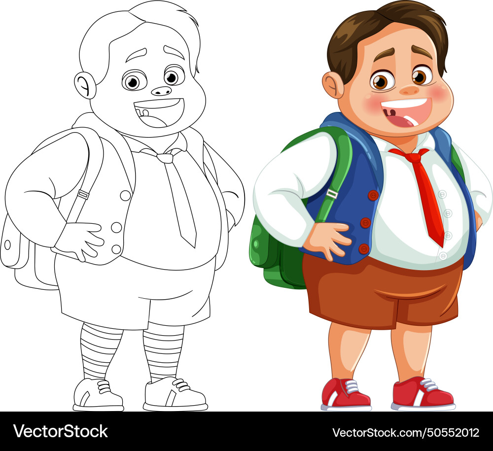 Colorful of a cheerful young student Royalty Free Vector