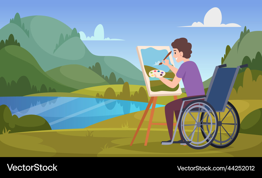 Disabled people multiracial diverse characters Vector Image