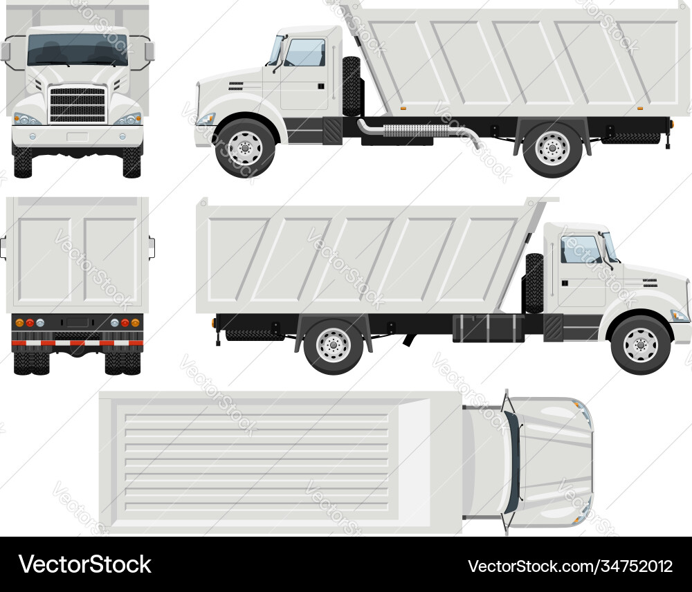 Dump truck template vehicle branding mockup Vector Image