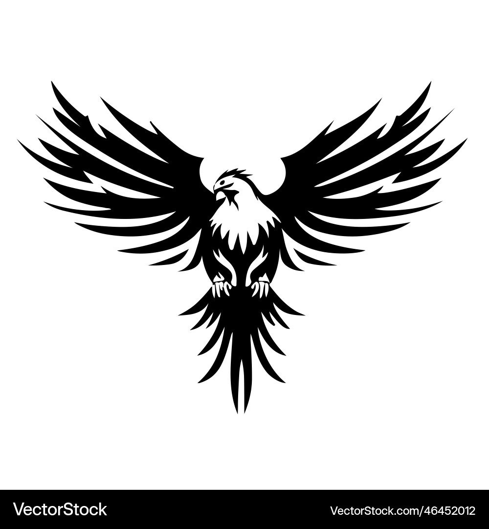 Eagle rising wings logo design template Royalty Free Vector