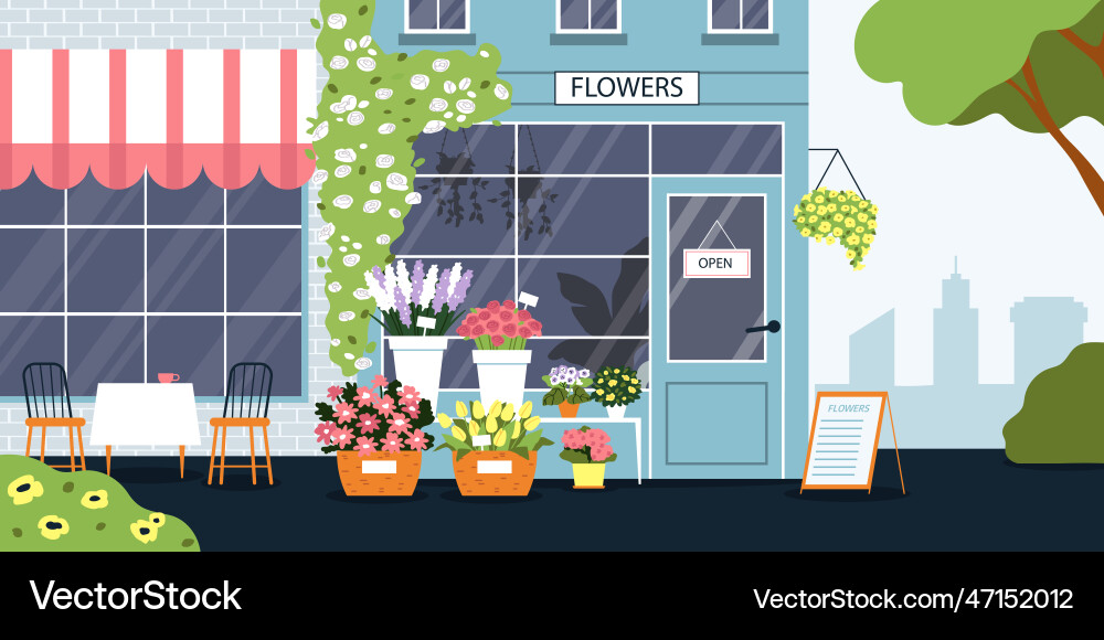 Flower shop background Royalty Free Vector Image