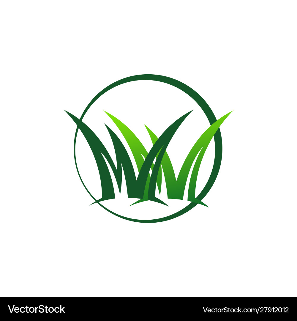 Grass remover lawn mower logo design template Vector Image