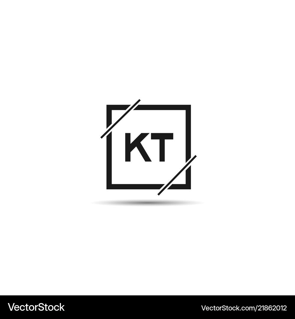 Initial letter kt logo template design Royalty Free Vector