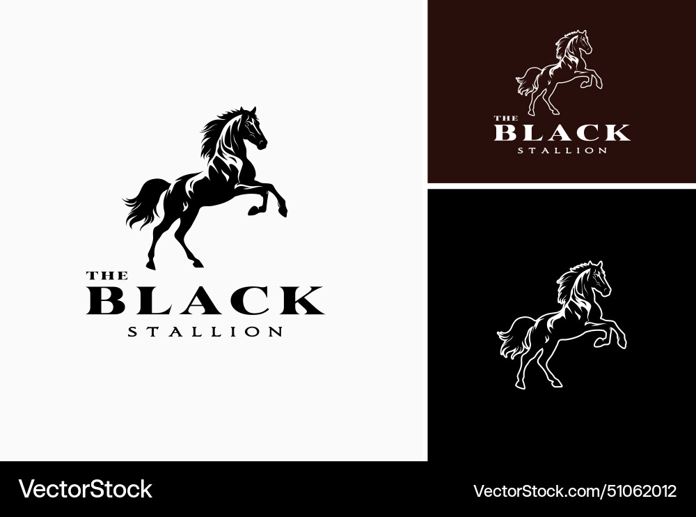 Powerful Stallion Horse Logo Royalty Free Vector Image