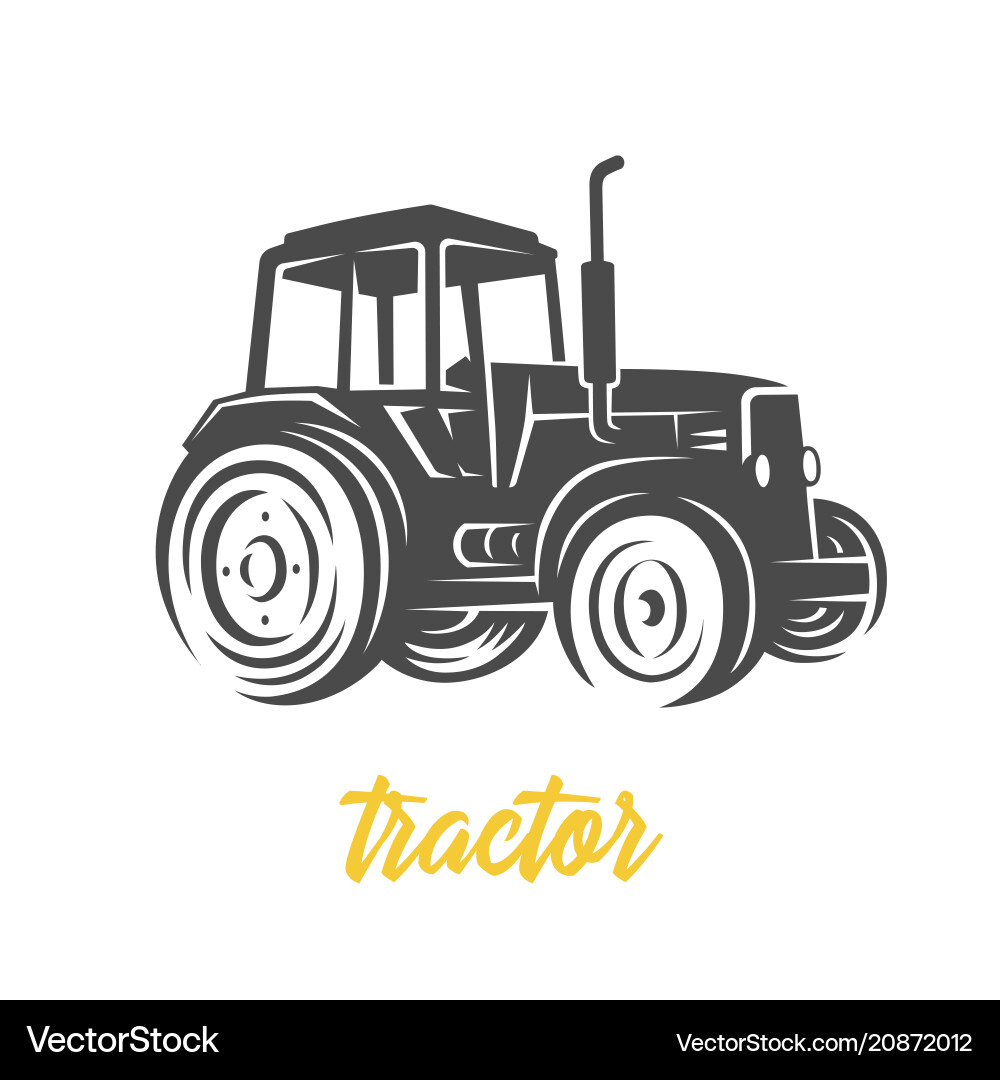 Tractor black and white Royalty Free Vector Image