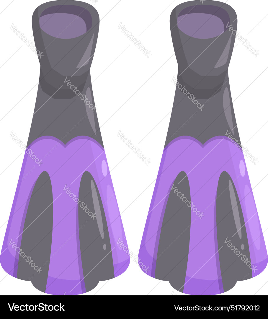Two purple and grey flippers for swimming Vector Image