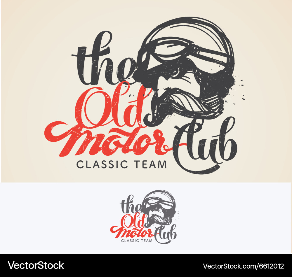 Vintage Motor Club Logo Royalty Free Vector Image