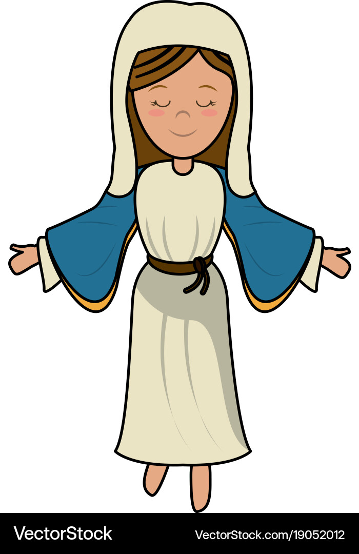 Virgin mary cartoon Royalty Free Vector Image - VectorStock