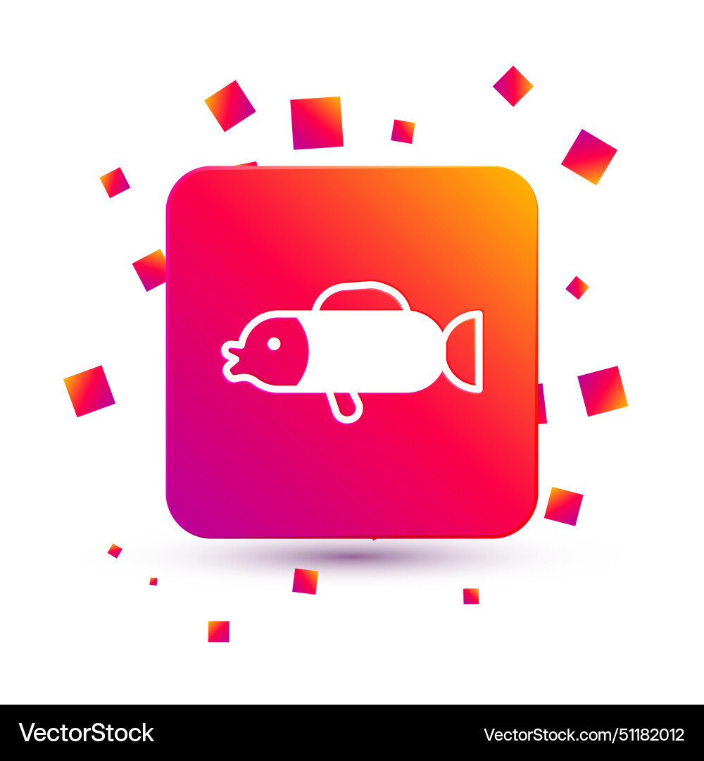 White puffer fish icon isolated Royalty Free Vector Image