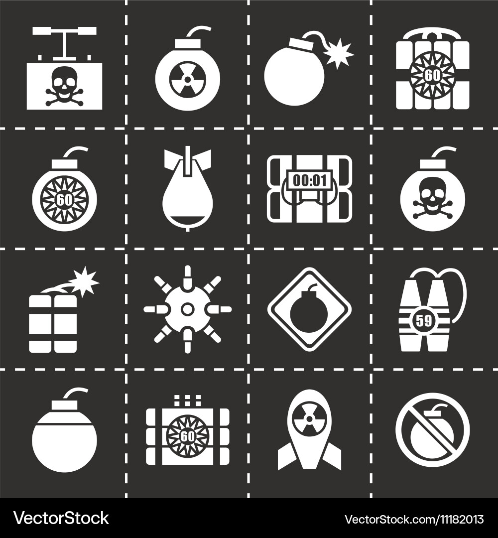 Bomb icon set Royalty Free Vector Image - VectorStock