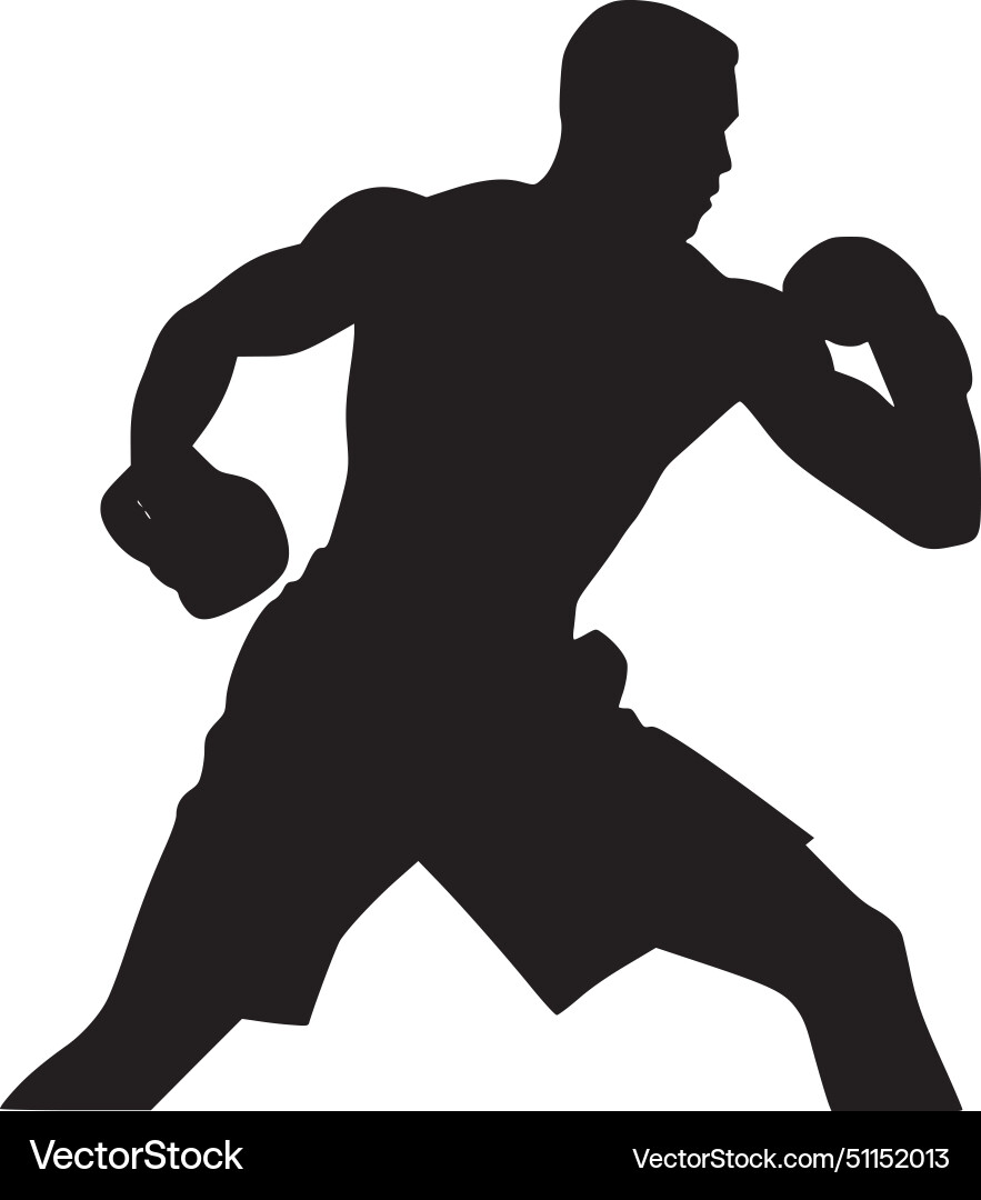 Boxing - black and white Royalty Free Vector Image