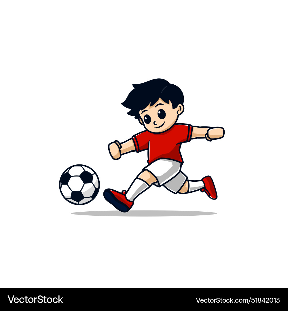 Boy playing football soccer 02 Royalty Free Vector Image