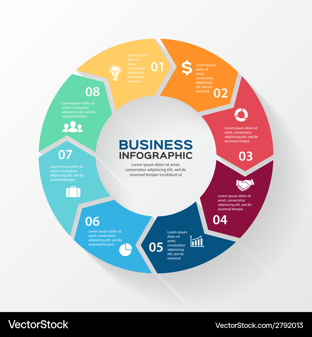 Circle arrows for infographic template diagram Vector Image