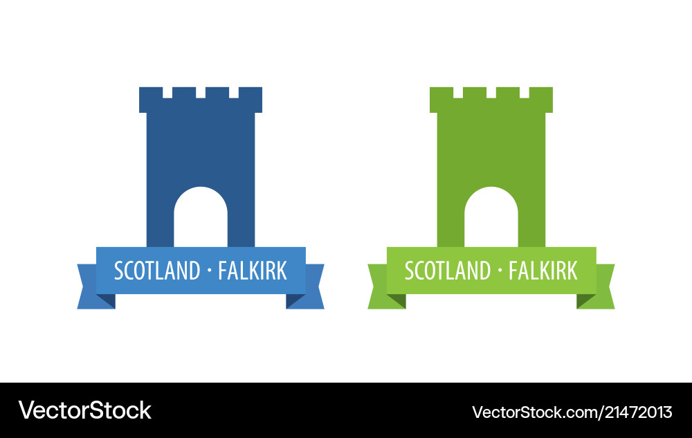 Emblem with tower european medieval castle Vector Image