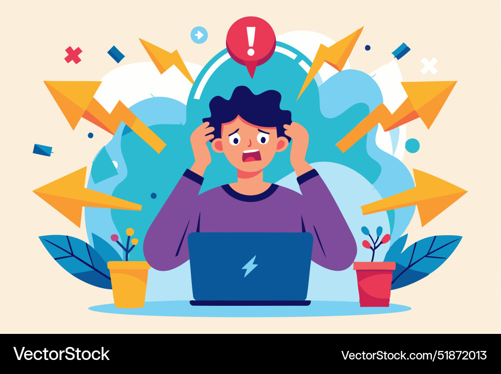 Frustrated user seeking better experience Vector Image