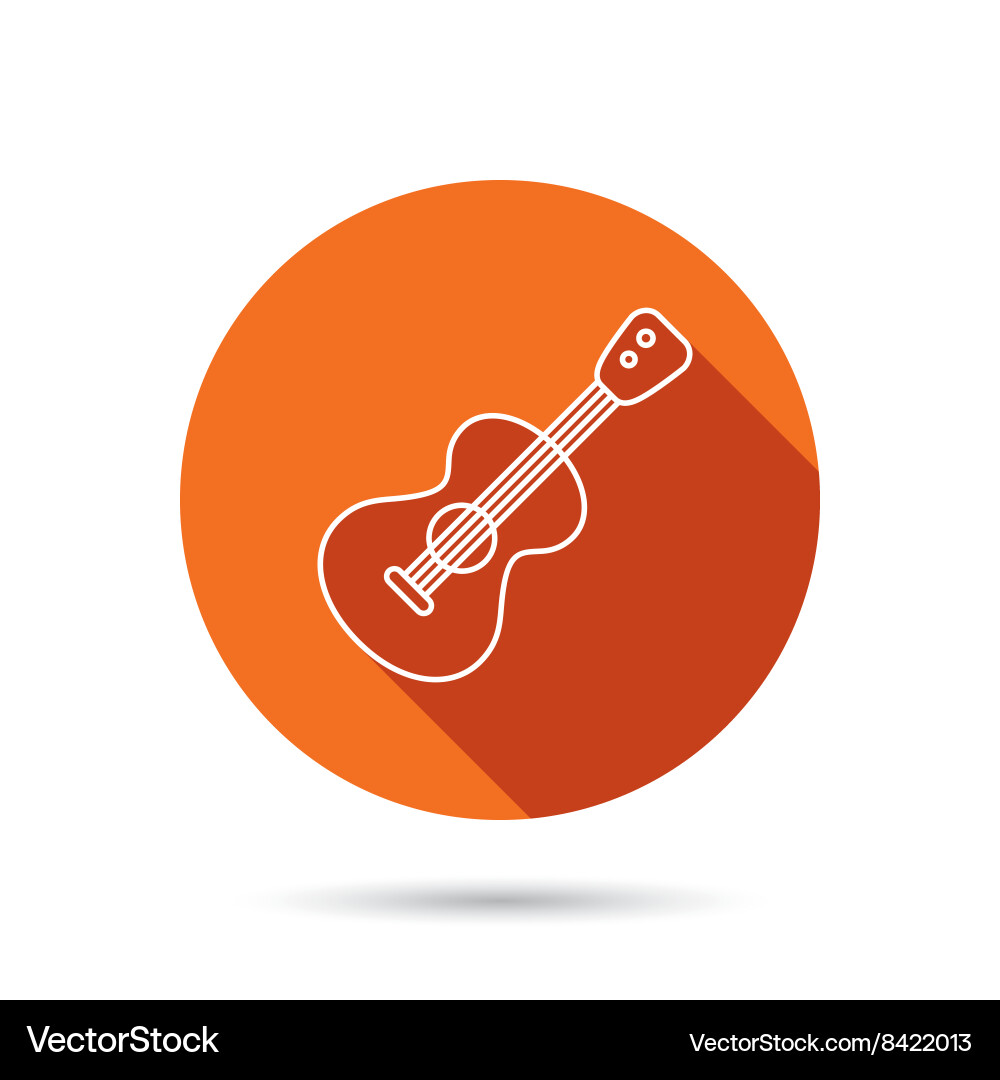 Guitar icon musical instrument sign Royalty Free Vector