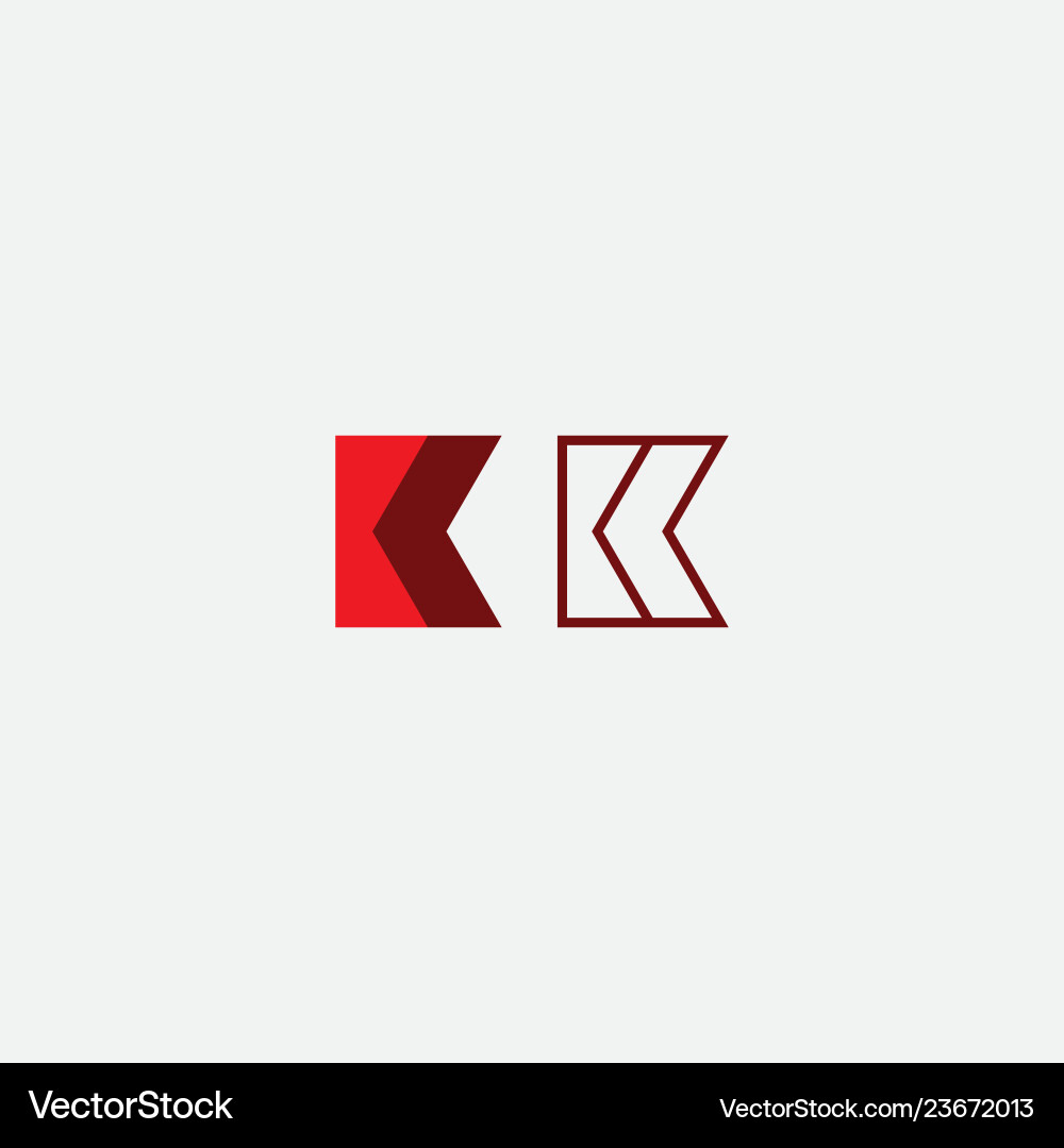 K logo sign red element symbol Royalty Free Vector Image