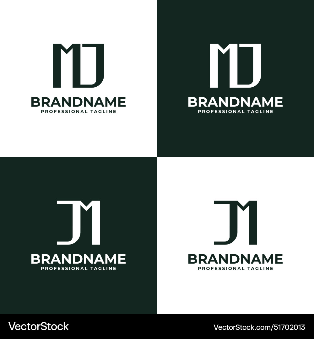 Letters mj and jm monogram logo suitable for any Vector Image