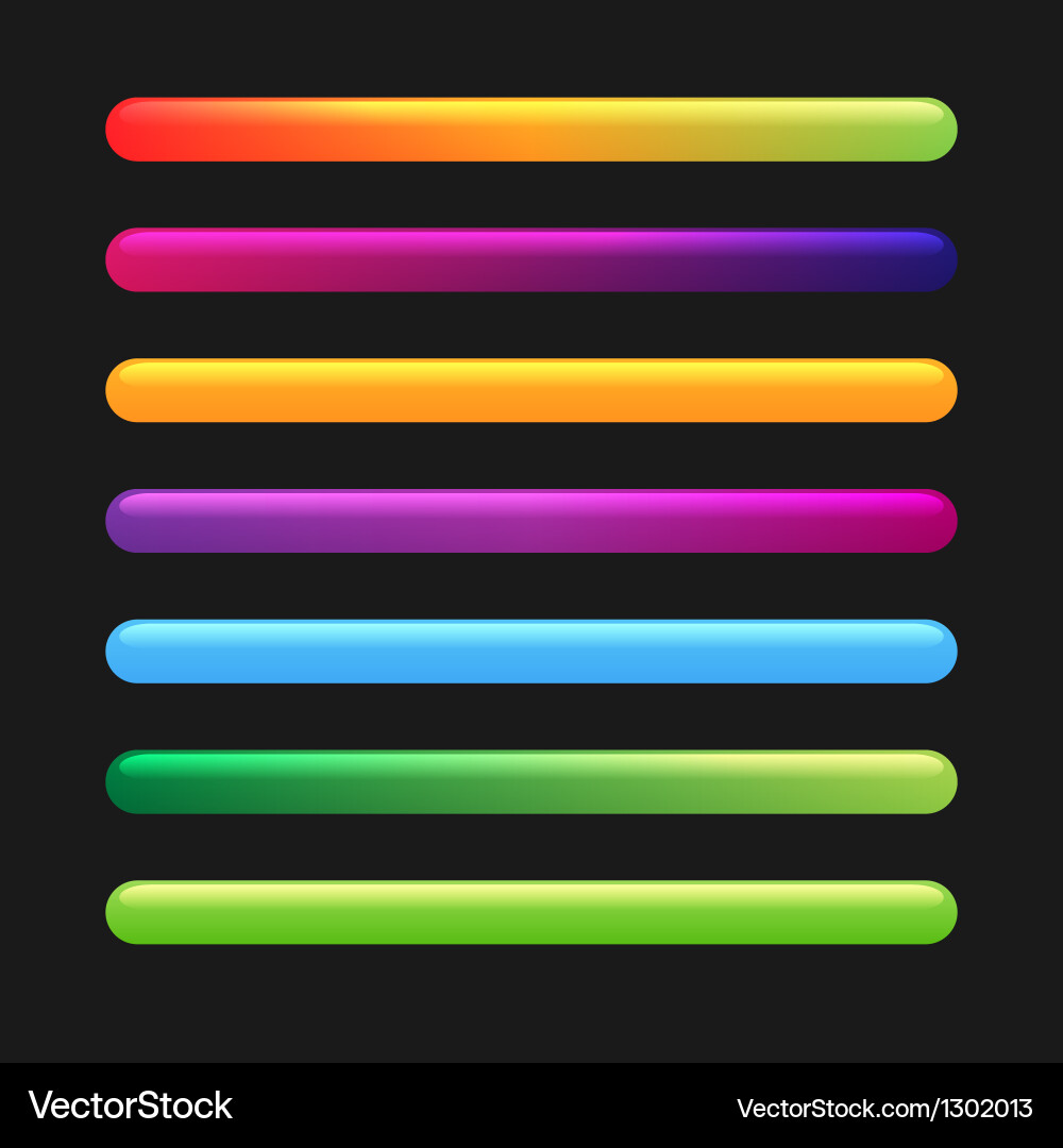Progress bar set for games 1 Royalty Free Vector Image